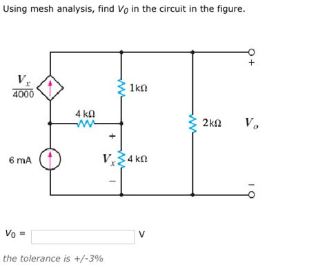 solved using mesh analysis find vo in the circuit in the