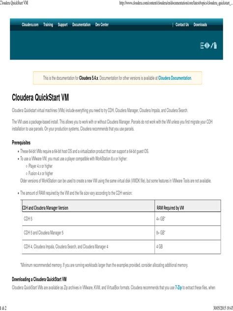 Cloudera Quickstart Vm Pdf Virtual Machine Operating System