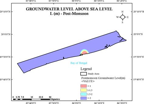 Map Of Groundwater Level L Post Monsoon Download Scientific Diagram