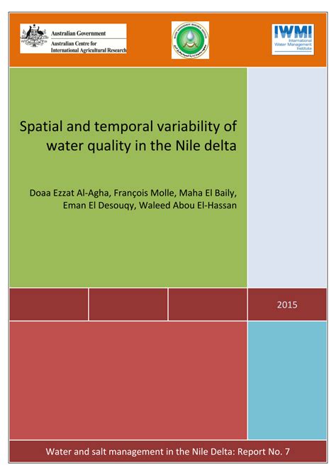 Pdf Spatial And Temporal Variability Of Water Quality In The Nile Delta