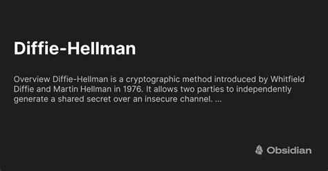 Diffie Hellman Obsidian Publish