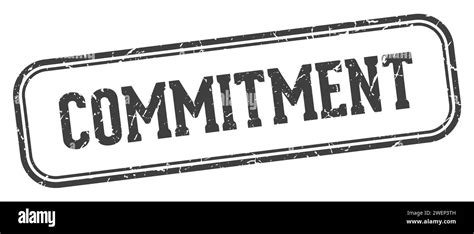 Commitment Stamp Commitment Rectangular Stamp Isolated On White