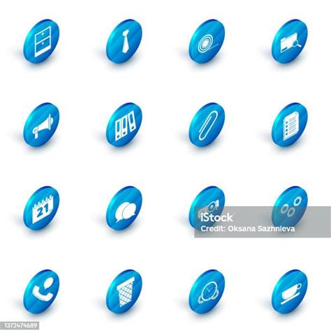 설정 넥타이 스카치 폴더와 검색 개념 메가 폰 달력 사무실 폴더 서류 및 문서 파일 및 종이 클립 아이콘 벡터 3차원 형태에