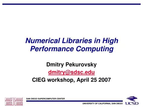 Ppt Numerical Libraries In High Performance Computing Powerpoint
