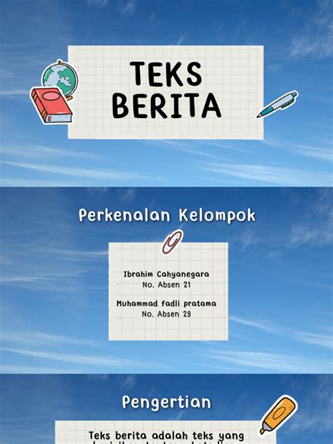 presentasi tugas kelompok minimalis estetik biru langit dan awan