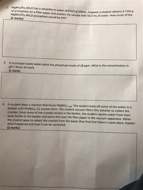 Solved Determination Of Phosphate Concentration In Water