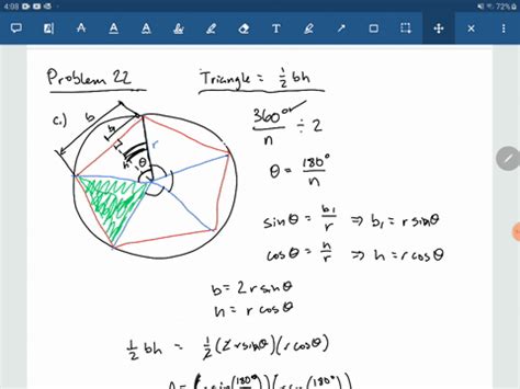 SOLVED Inscribe A Regular N Sided Polygon Inside A Circle Of Radius And Compute The Area Of