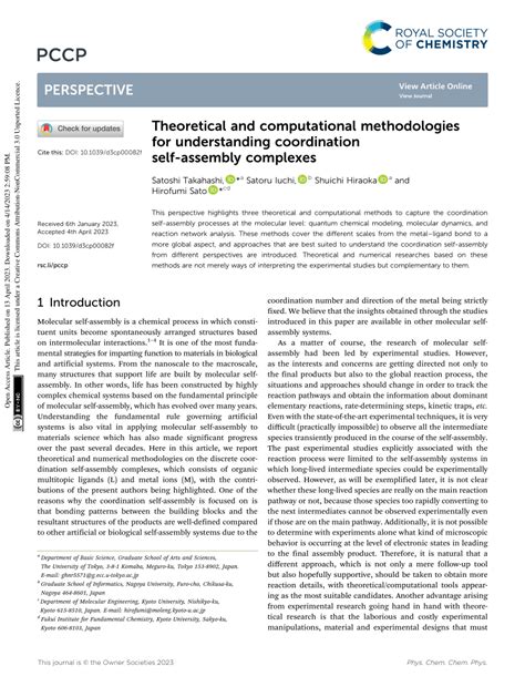 Pdf Theoretical And Computational Methodologies For Understanding