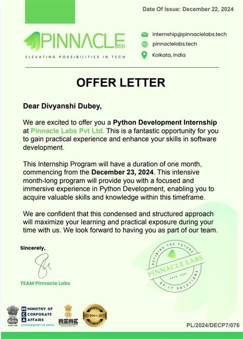divyanshi dubey on linkedin pinnaclelabs internship2024