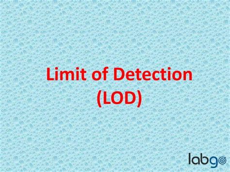 Method Validation Limit Of Detection Quantitation Limits And