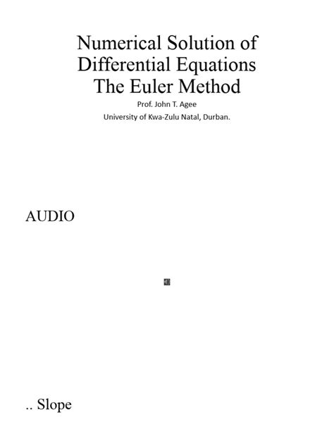 The Euler Method Download Free Pdf Nonlinear System Equations