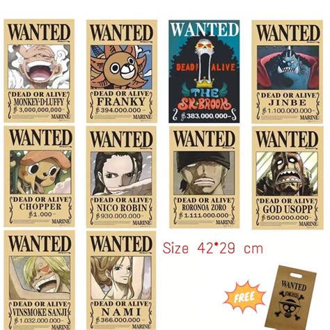 โปสเตอร์วันพีชค่าหัวล่าสุด 10 19 แผ่น ขนาด 42 29 แถมฟรีซองใส่โปสเตอร์ Shopee Thailand