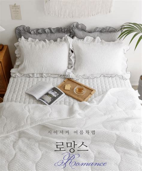 [여름이불🧡] 프리미엄 시어커서 여름 이불 패드🛏️ 화이트 프리미엄 스노우리플 차렵이불 통기성 간절기 사계절 싱글 침대 자취 원룸 매트리스
