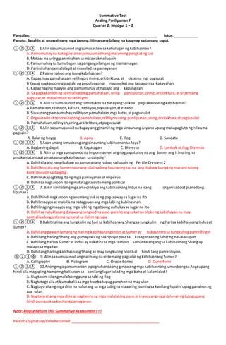 Summative Assessment Quarter 2 Module 1 2 PDF