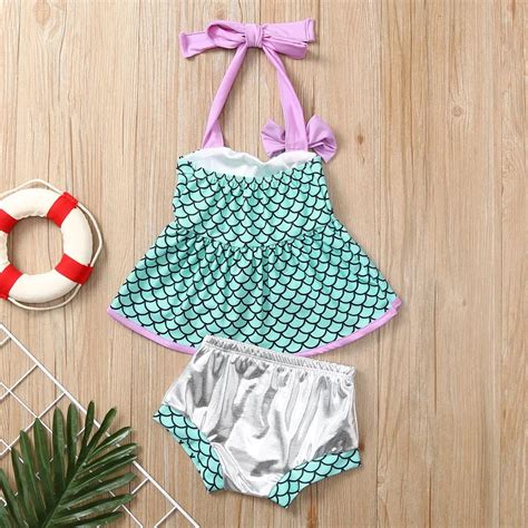 Летний купальный костюм с бантом и принтом для маленьких девочек купальный костюм комплекты