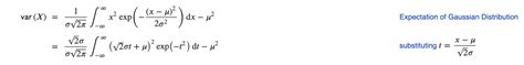 Mathematical Statistics Step On Proof For Variance Of Gaussian Distribution Cross Validated
