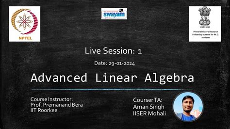 Week 1 Live Session For An Nptel Course Youtube