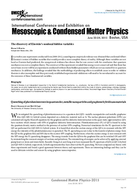 Pdf The Discovery Of Einsteins Nonlocal Hidden Variables