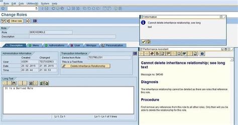 Unable To Deleting The Inheritance Relationship Of Derived Role