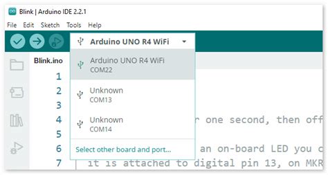 How To Upload Sketch To The Board — Basic Starter Kit For Arduino Uno R4 Wifi Documentation