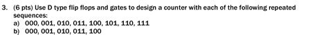 solved use d type flip flops and gates to design a counter