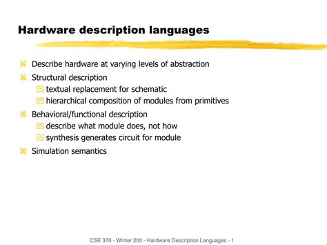 Ppt Hardware Description Languages Powerpoint Presentation Free Download Id1715945