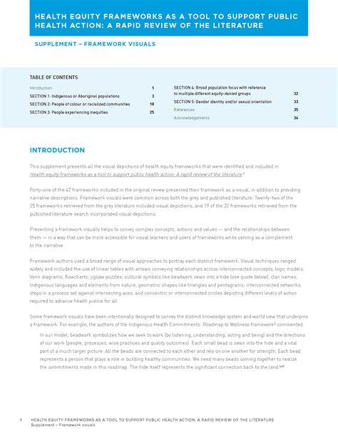 Health Equity Frameworks As A Tool To Support Public Health Action A