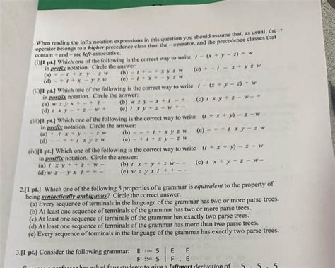 solved when reading the infix notation expressions in this
