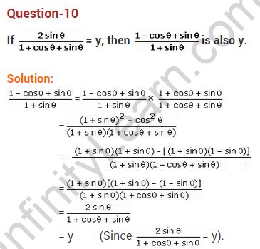 Introduction To Trigonometry Class Extra Questions Maths Chapter
