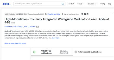 High Modulation Efficiency Integrated Waveguide Modulator Laser Diode At 448 Nm