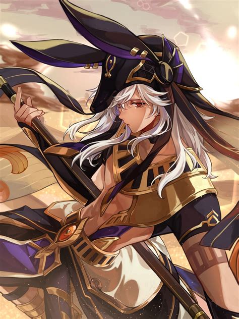 Cyno Genshin Impact Drawn By Crescentcgcrescent Danbooru