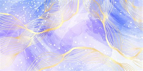 금 줄무늬와 반짝이 먼지가 있는 보라색 장미와 라벤더 액체 대리석 배경 프리미엄 벡터