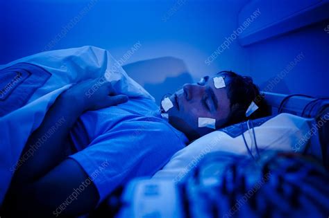 EEG Monitoring During Sleep Research Stock Image C010 6585 Science Photo Library