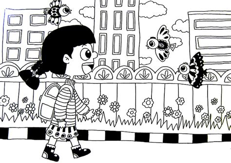 我要上学了儿童画 小朋友去上学简笔画 我要上学了简笔画 大山谷图库