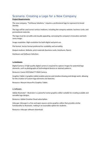 Level 3 Btec It Unit 17 2d And 3d Digital Graphics Learning Aim A Teaching Resources