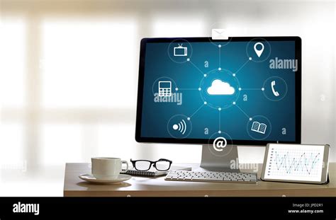 Cloud Computing Diagram Network Data Storage Technology Service Stock