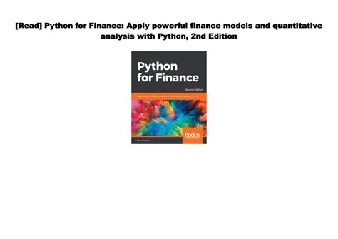 Doc Python For Finance Apply Powerful Finance Models And