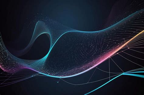 Premium Photo Wave Of Dots And Weave Lines Abstract Background Network Connection Structure