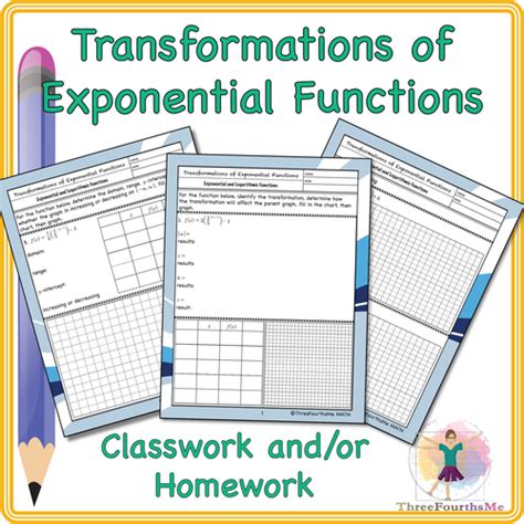 Transformations Of Exponential Functions Classwork Homework Amped