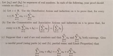 Solved Let A K And B K Be Sequences Of Real Numbers In Chegg