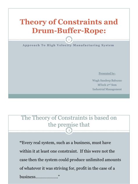 Pdf Theory Of Constraint And Drum Buffer Rope Dokumen Tips