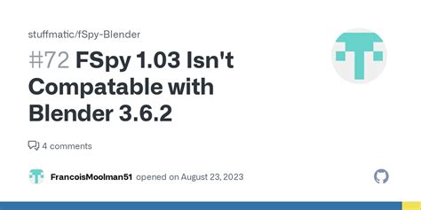 Fspy 103 Isnt Compatable With Blender 362 · Issue 72 · Stuffmatic