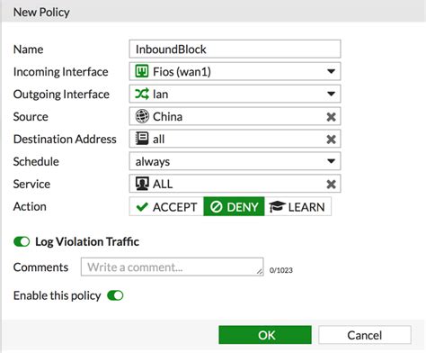 FortiGate Geo Blocking V5 4