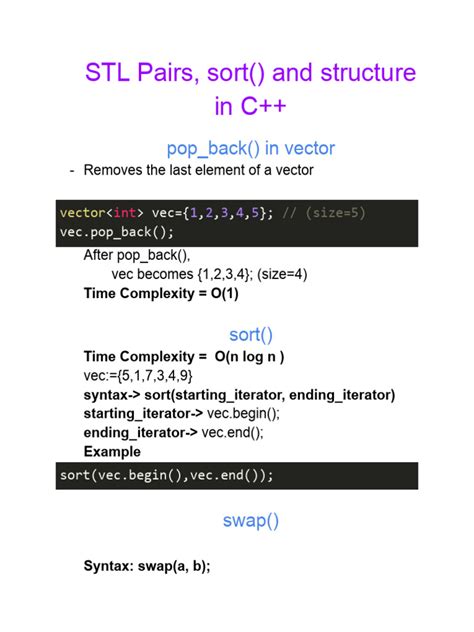 Codeism Class 4 Stl Pair Sort Structure Download Free Pdf