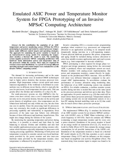 Pdf Emulated Asic Power And Temperature Monitor System For Fpga