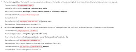 Solved The Function Countlines That Has A File Name As A Chegg Com