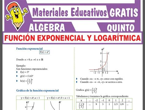 Función Exponencial Y Logarítmica Para Quinto Grado De Secundaria