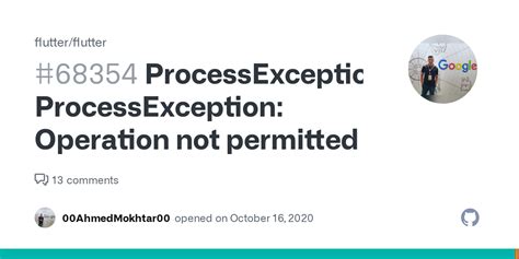 Processexception Processexception Operation Not Permitted · Issue