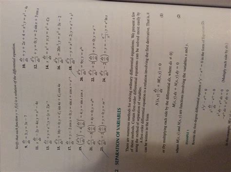 Solved Verify That Each Function Y F X Is A Solution Of Chegg Com