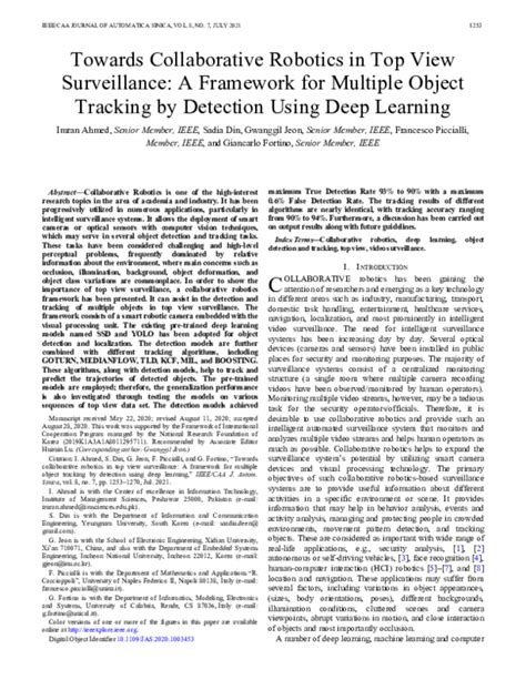 pdf towards collaborative robotics in top view surveillance a